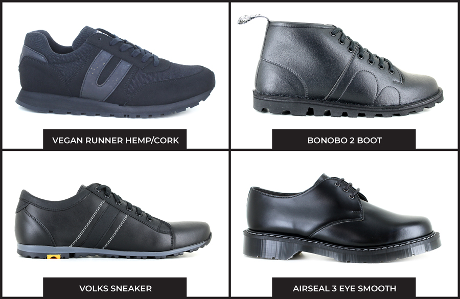 VEGAN FOOTWEAR by Vegetarian Shoes. Made in UK and Europe